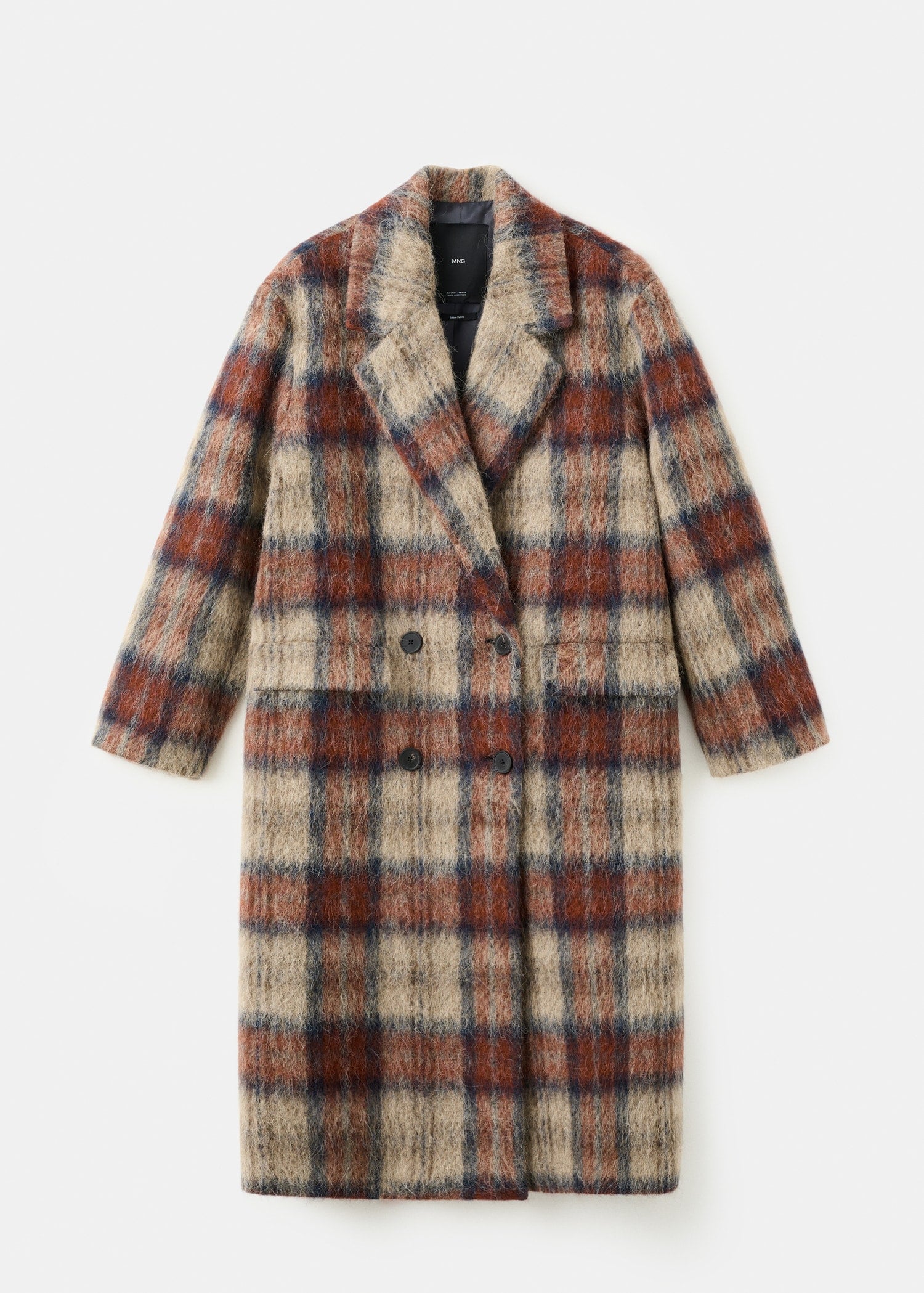 Wool-blend check coat – Newin.Style