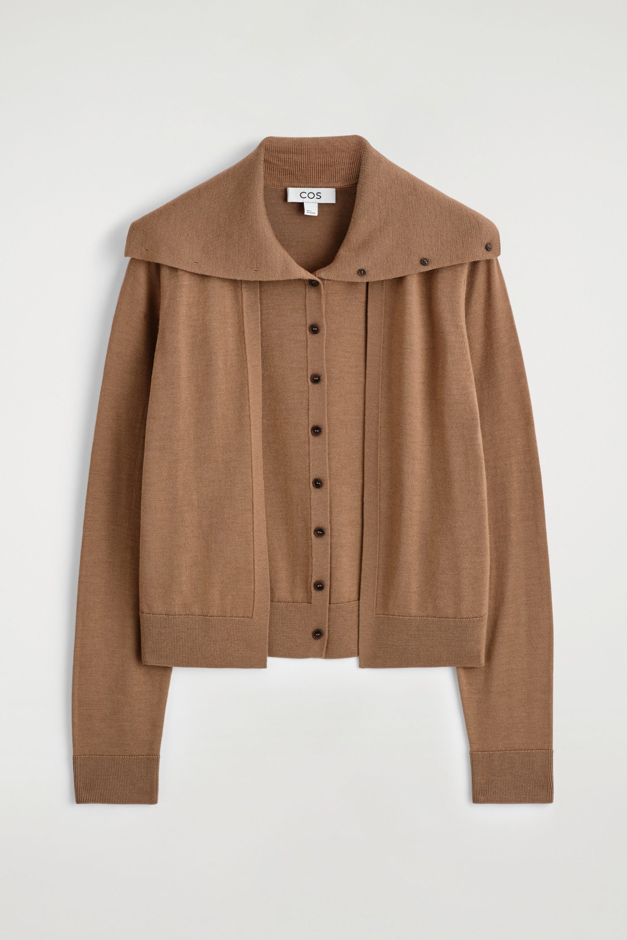 Layered merino wool high-neck cardigan – Newin.Style